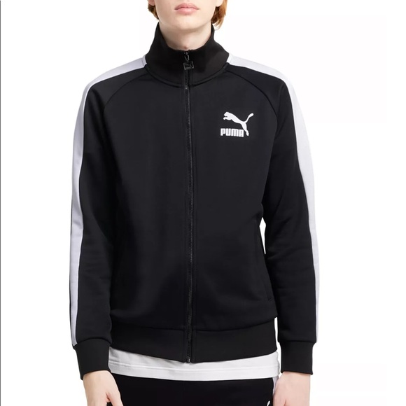 Puma | Jackets & Coats | Puma Mens Black White Zipper Zip Up Icon T7 ...